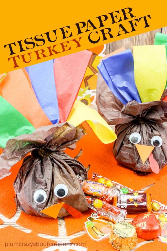 Tissue Paper Turkey Craft Filled WIth Goodies